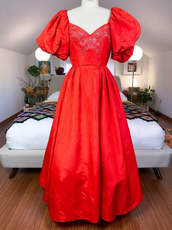80's Ruby Red Queen of Hearts Princess Dress with Swe… - Gem