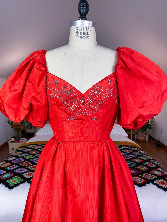 80's Ruby Red Queen of Hearts Princess Dress with Swe… - Gem
