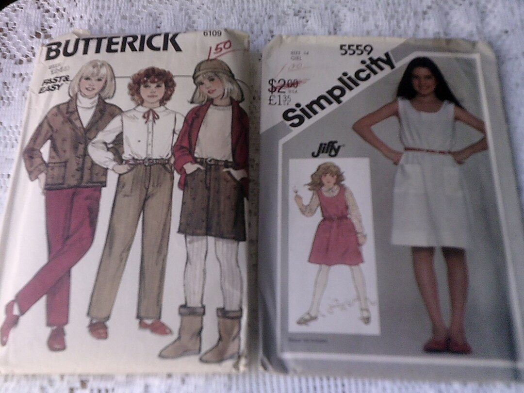 Simplicity 5559,girls 14, Butterick 6109 Girls 12&14, Set 2 - Etsy