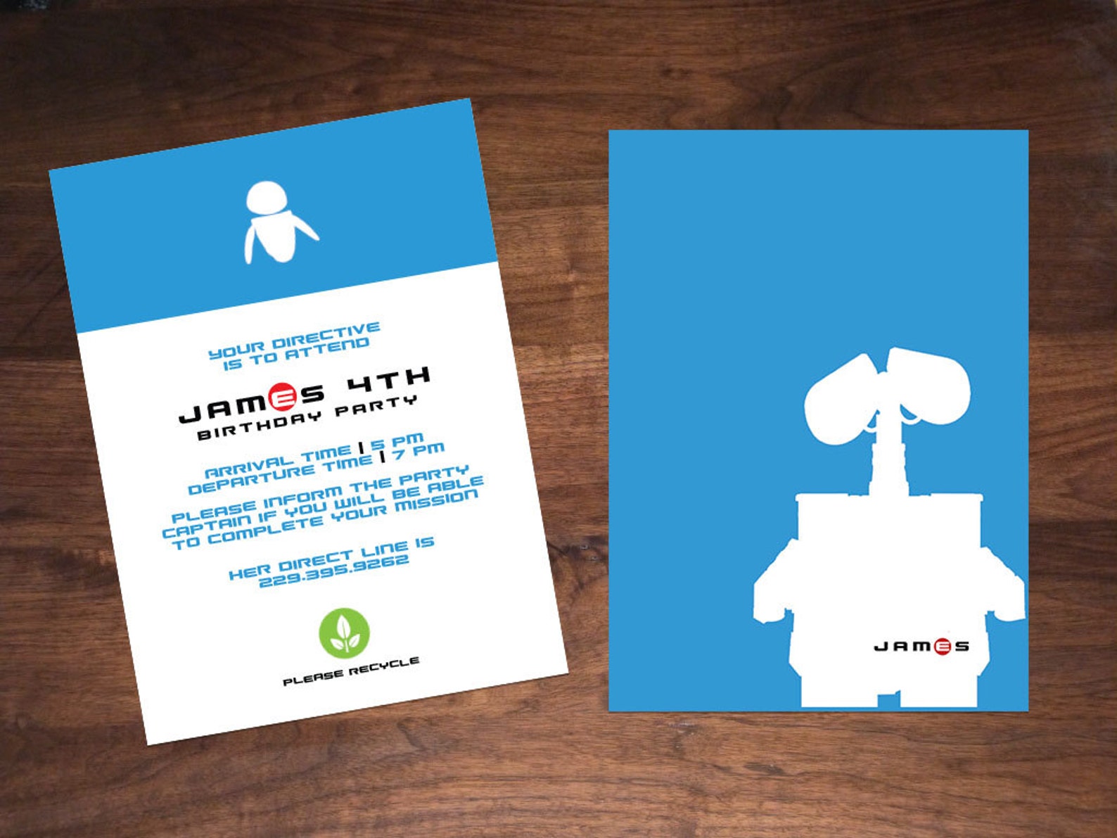 Wall-e Birthday Invitation - Etsy