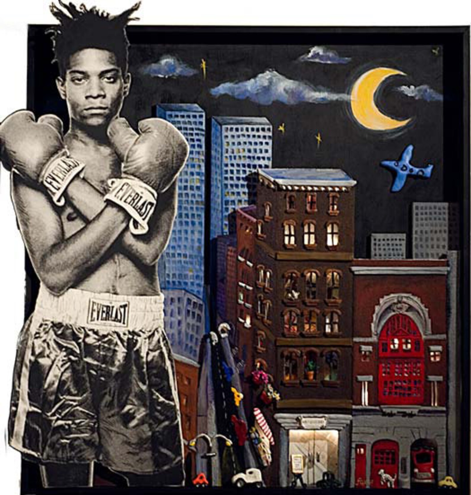 Warhol Basquiat Mixed Media Cityscape Art Print - Etsy