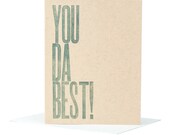 You Da Best Thank You Card / Letterpress Card / Typographic - Etsy