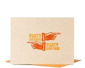 Party Over Here Party Over There / Birthday Card / Letterpress - Etsy
