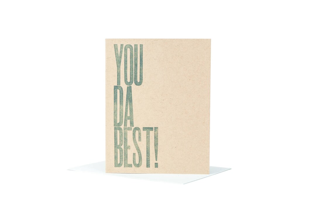 You Da Best Thank You Card / Letterpress Card / Typographic Design ...