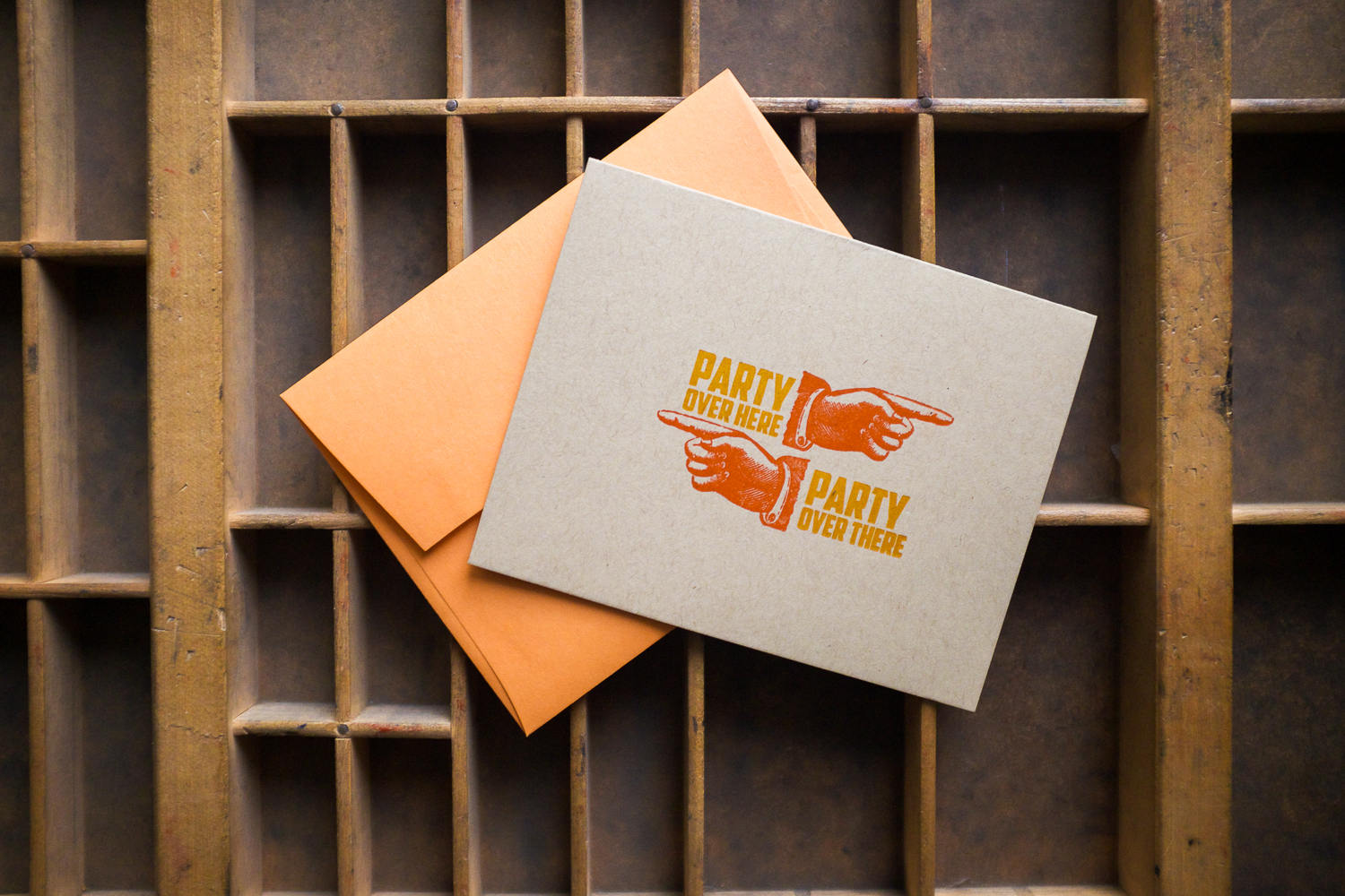 Party Over Here Party Over There / Birthday Card / Letterpress Card ...