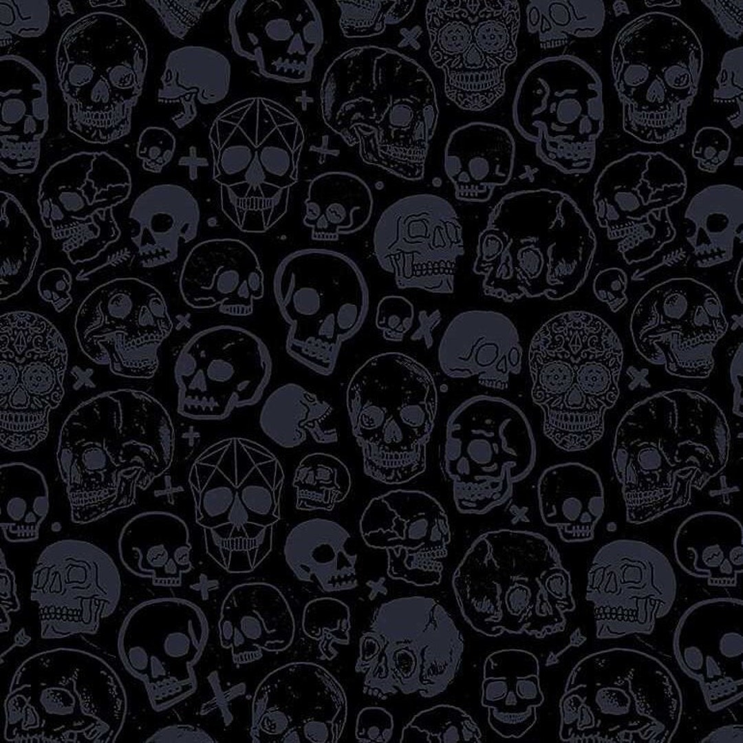 Bone to Be Wild - Skulls - STELLA-P1926 BLACK - Black on Black ...