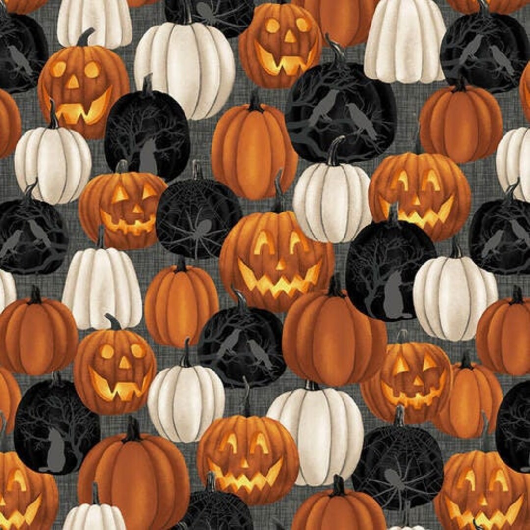 Large Pumpkins 6393-93 Black/multi - Midnight Magic Collection - Grace ...