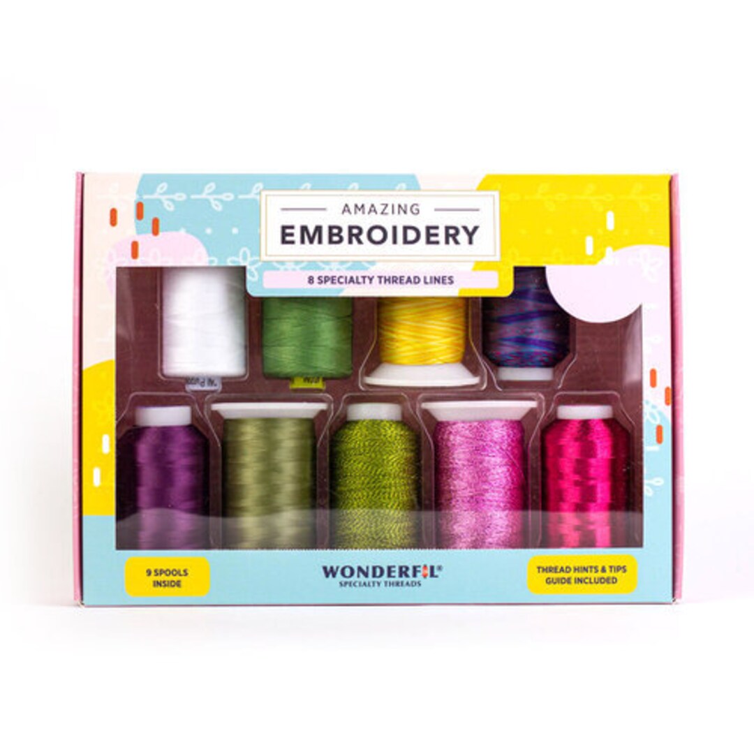 Wonderfil Specialty Thread - Flower Garden - Amazing Embroidery 9 Spool ...