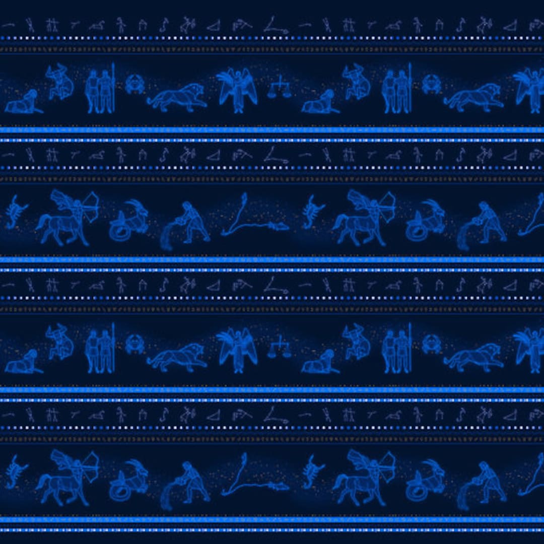 Zodiac Signs Border Stripe - Signs From Above - Salt Meadow Studios for ...