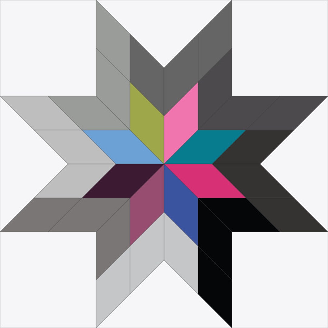 Trailing Stars Quilt Kit Retro Palette Pattern by Plains & Pines NO ...