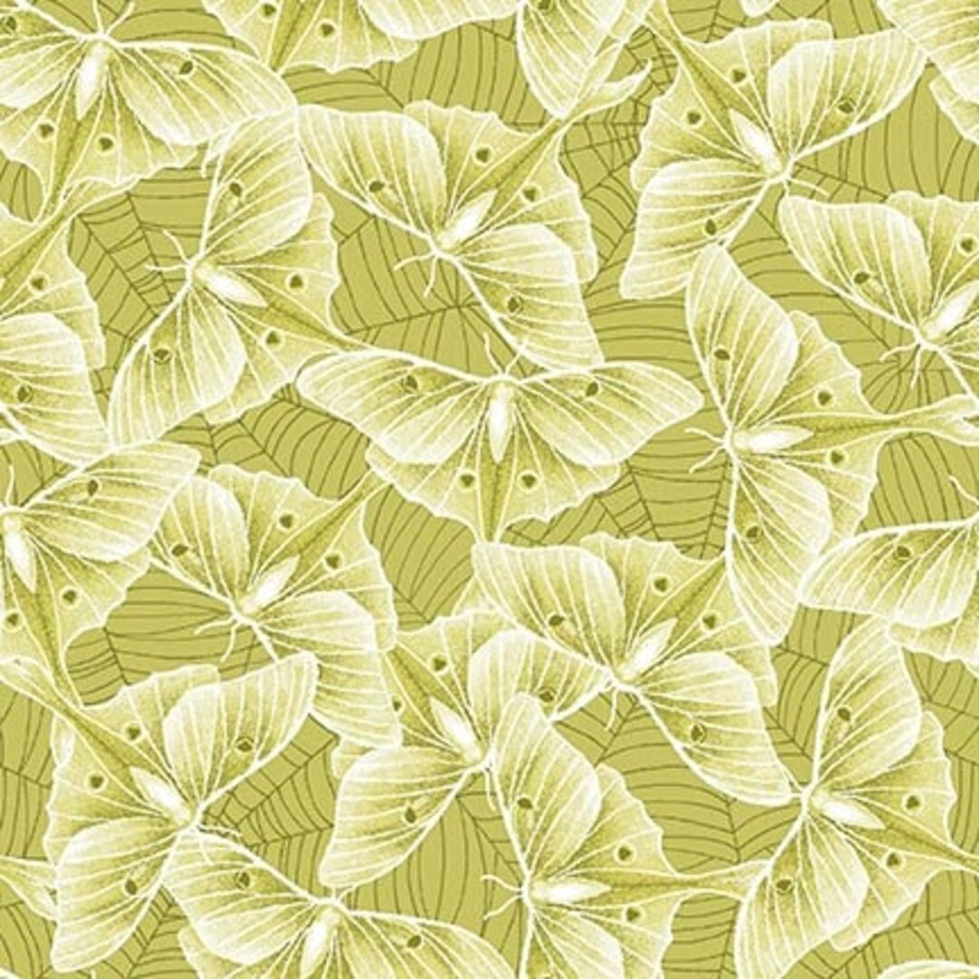 Luna Moth Textures - Hallowed Forest Collection - 7714-44 Yellow Glow ...