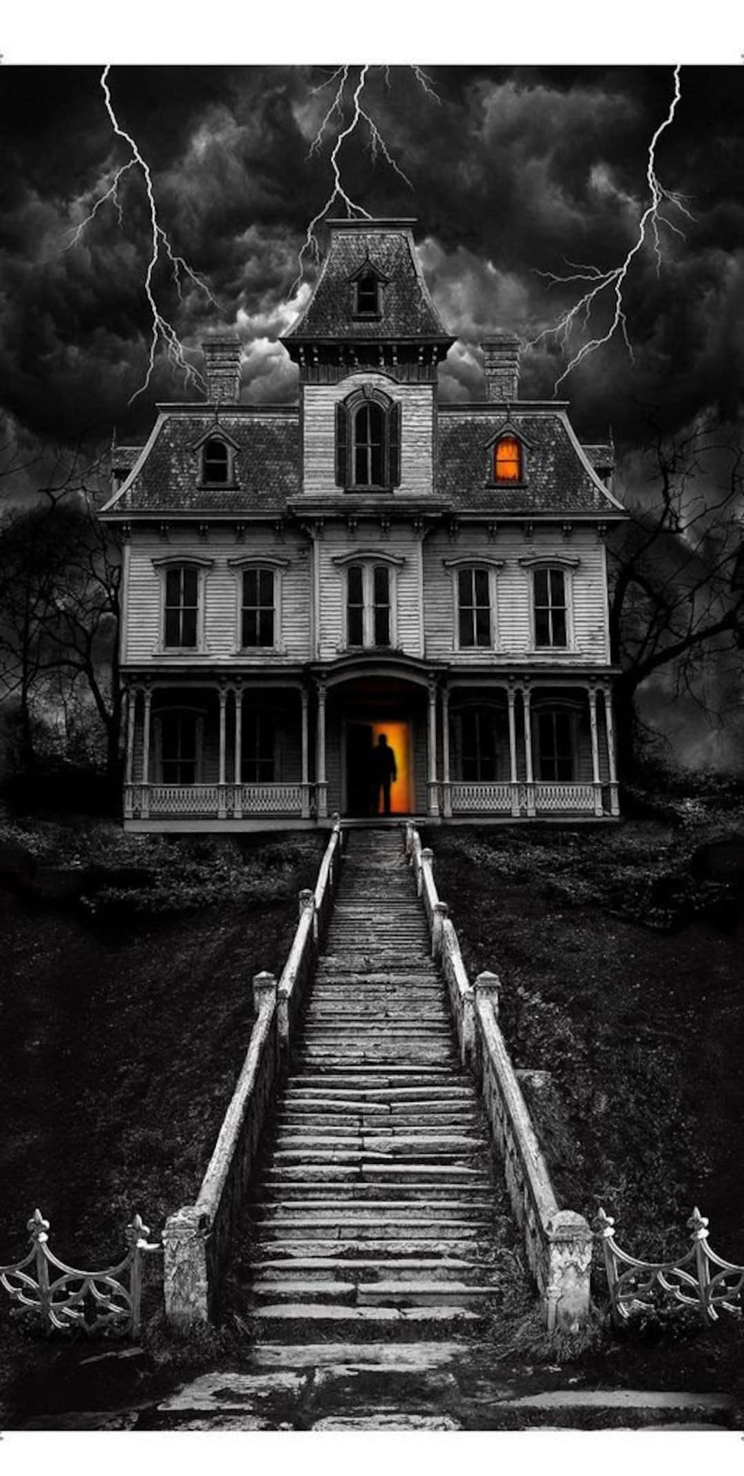 Haunted House Panel - PANEL-CD2760 - Death Bringer - Timeless Treasures ...
