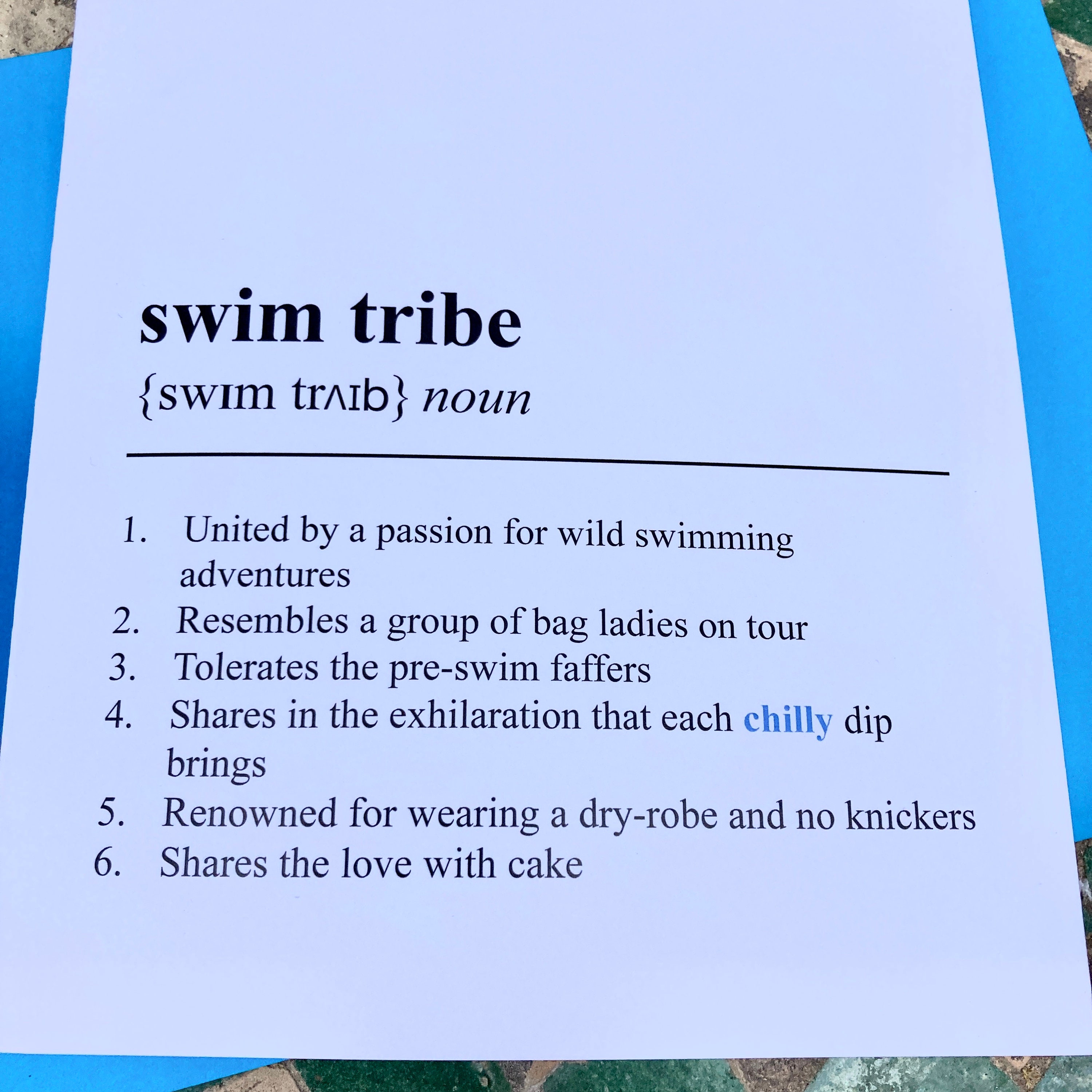 Wild Swimming Birthday Card Swim Tribe Amusing Swim Buddy Wild Swimming ...