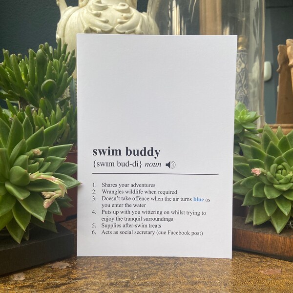 Open Swimming Birthday Card - Etsy