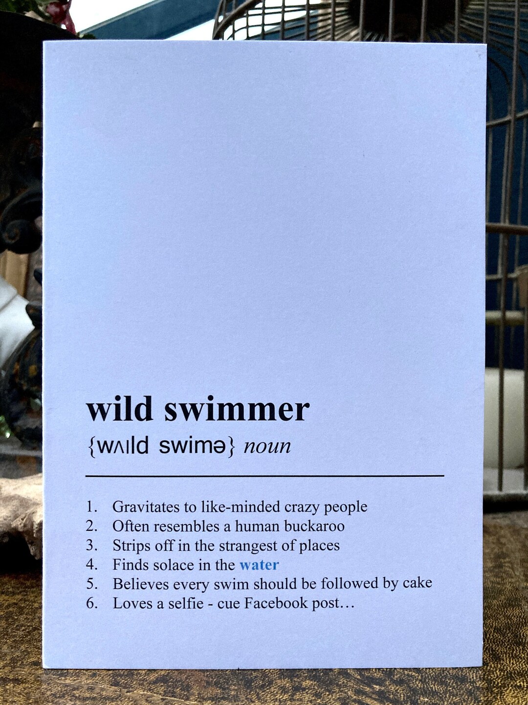 Wild Swimming Birthday Card - Wild Swimmer - Amusing Swim Buddy Wild ...