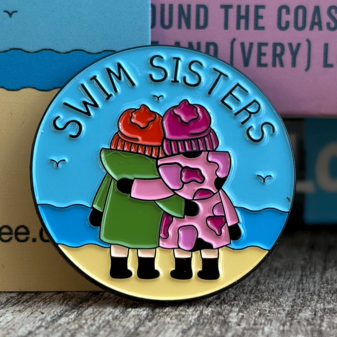 Swim Sister Enamel Badge - Wild Swimming, Cold Water Swimmer, Outdoor ...