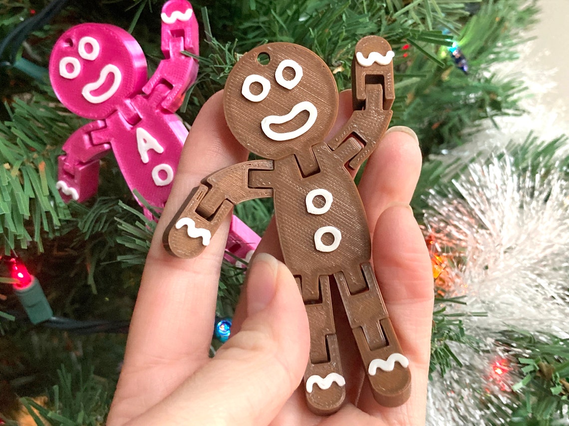 Articulated Gingerbread Person / Man Customizable With Letter - Etsy