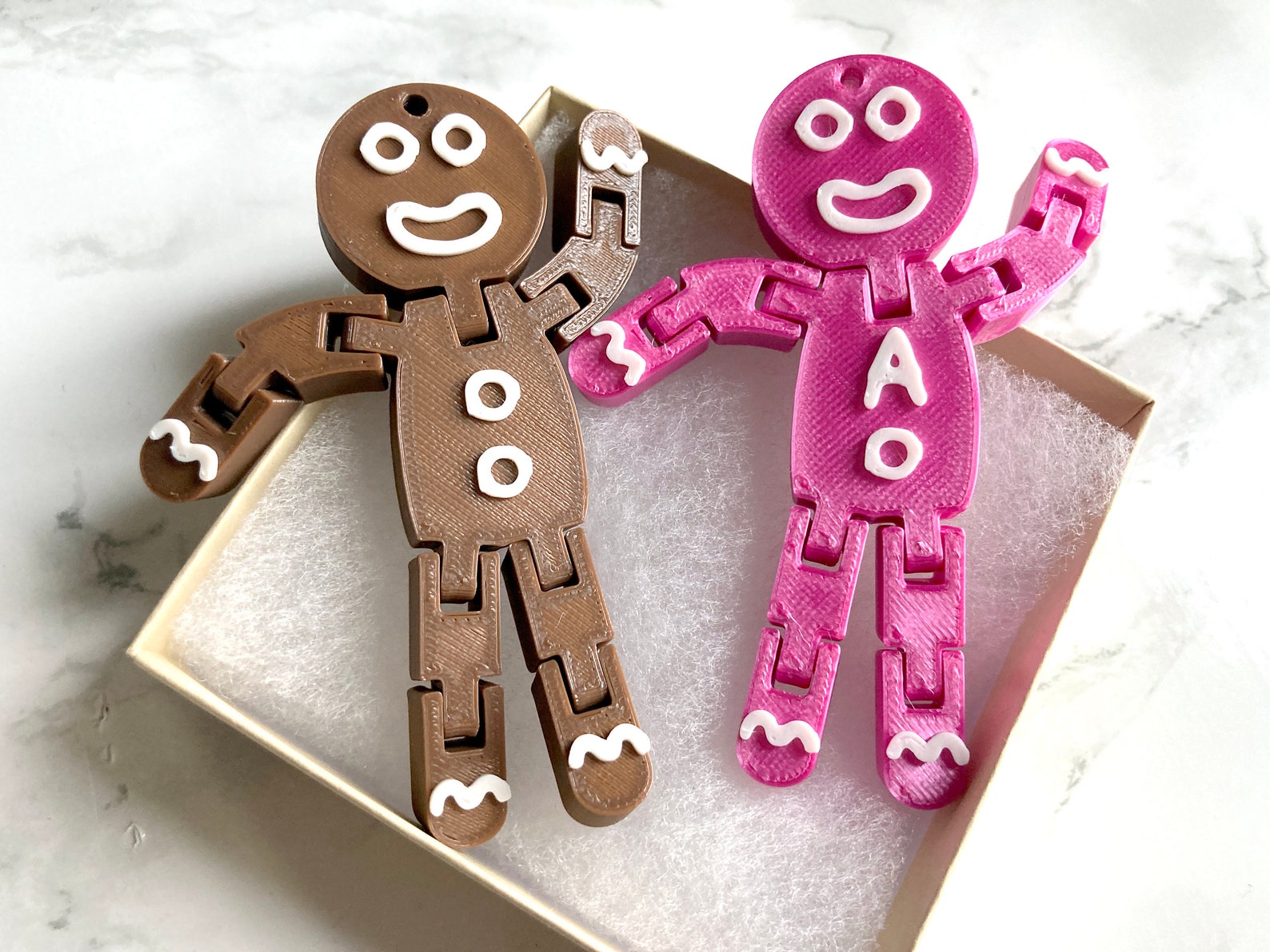 Articulated Gingerbread Person / Man Customizable With Letter - Etsy