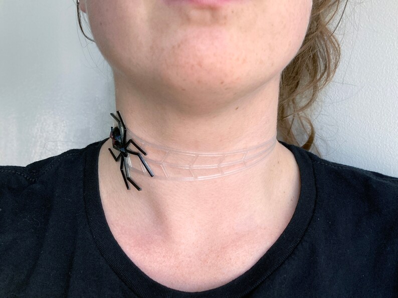 Spider on Web Flexible 3D Print Halloween Choker 2 Styles: - Etsy