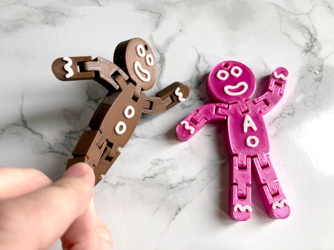 Articulated Gingerbread Person / Man Customizable With Letter - Etsy
