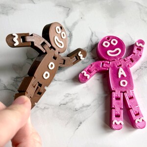 Articulated Gingerbread Person / Man Customizable With Letter Christmas ...