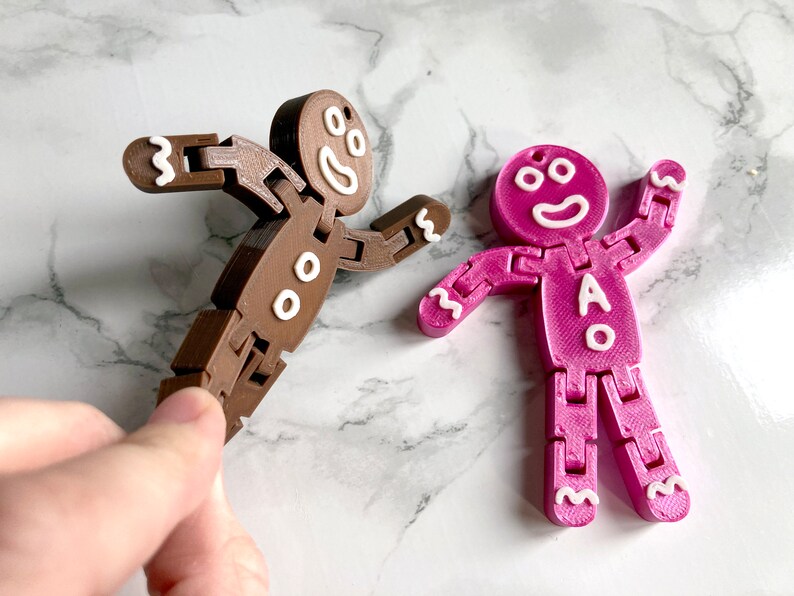 Articulated Gingerbread Person / Man Customizable With Letter - Etsy