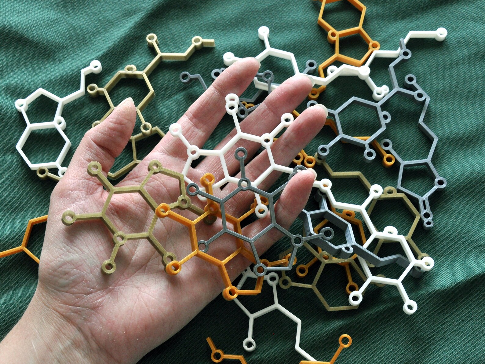 Molecule Ornament Decoration Set 3D Printed 5 Caffeine - Etsy