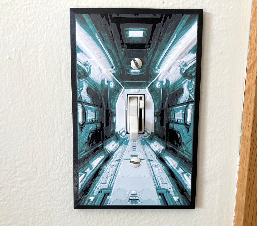 Spaceship Hallway Science Fiction Scene Light Switch Cover - 3D Printed ...