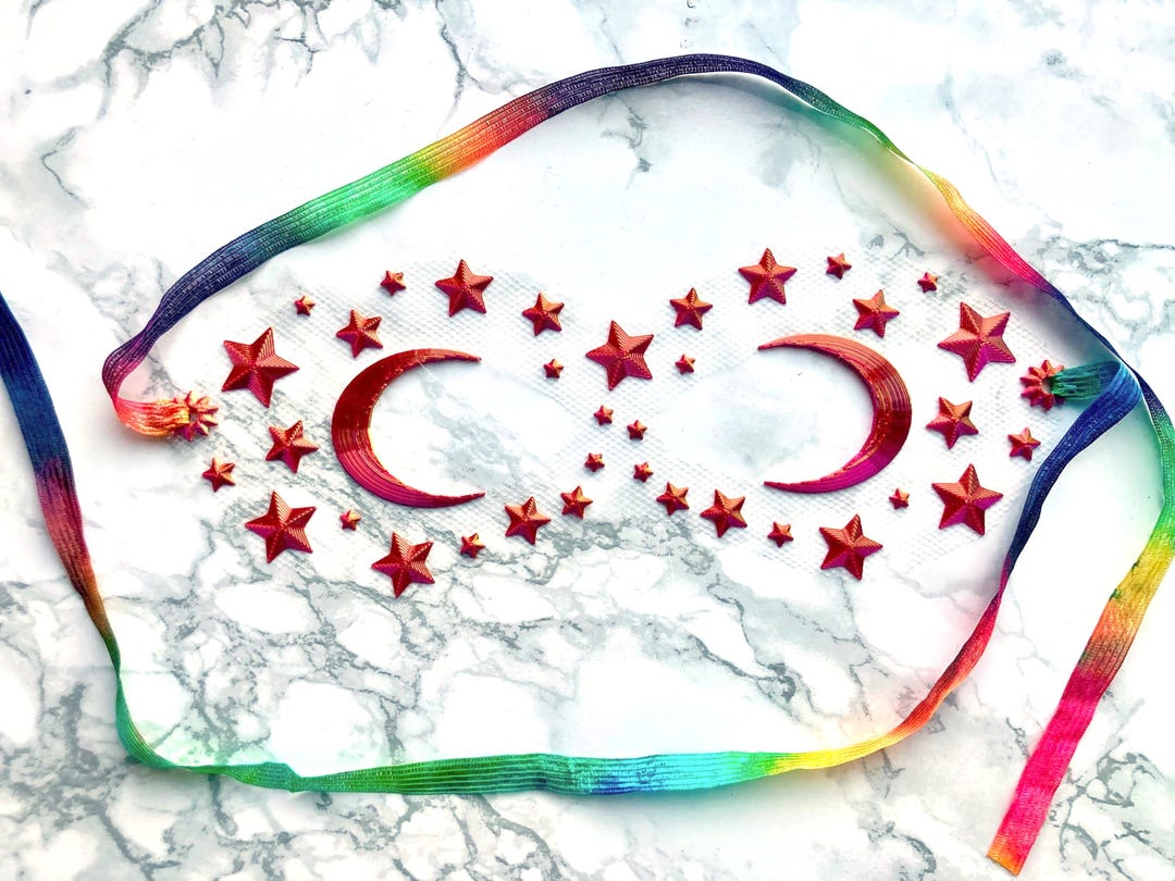 Flexible Masquerade Masks 3D Print Lightweight 2 Moon and Stars Mask - Etsy