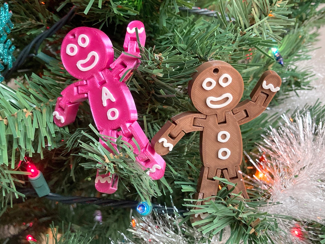 Articulated Gingerbread Person / Man Customizable With Letter - Etsy