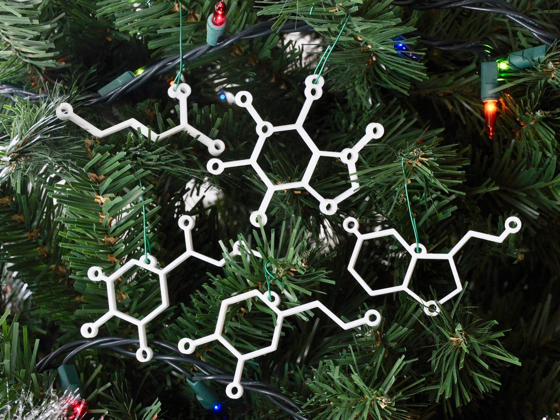 Molecule Ornament Decoration Set 3D Printed 5 Caffeine - Etsy