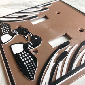 Loons in Cattails and Reeds Double Light Switch Cover Nature, Cabin ...