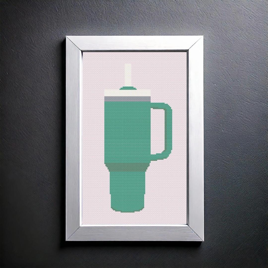 Stanley Cup Cross Stitch Pattern - Green - Etsy