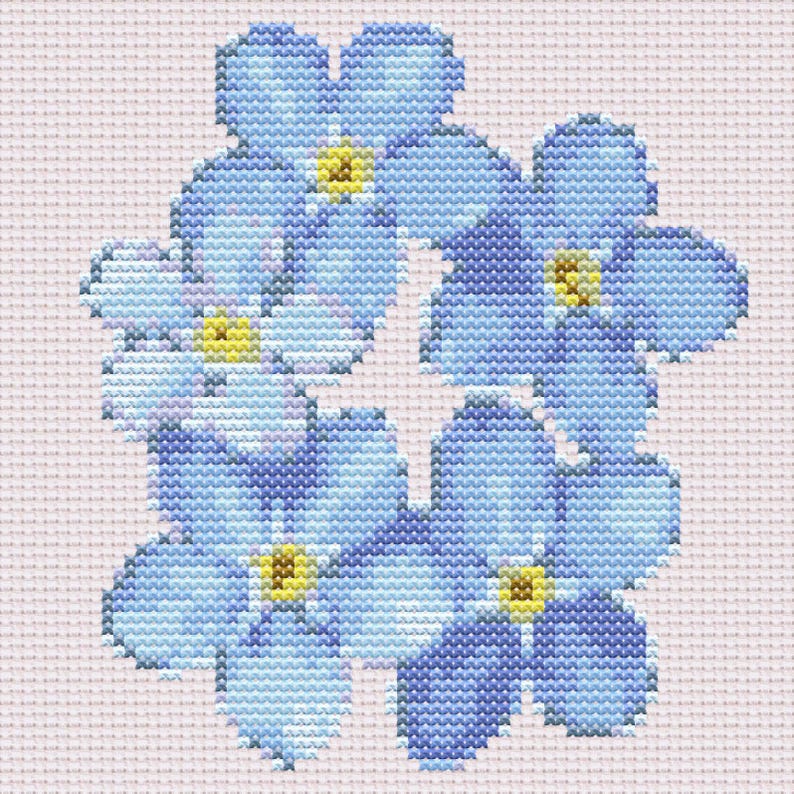 Forget-me-not Cross Stitch Pattern - Etsy