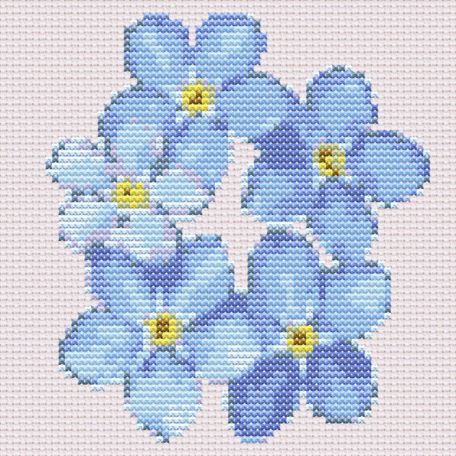 Forget-me-not Cross Stitch Pattern - Etsy