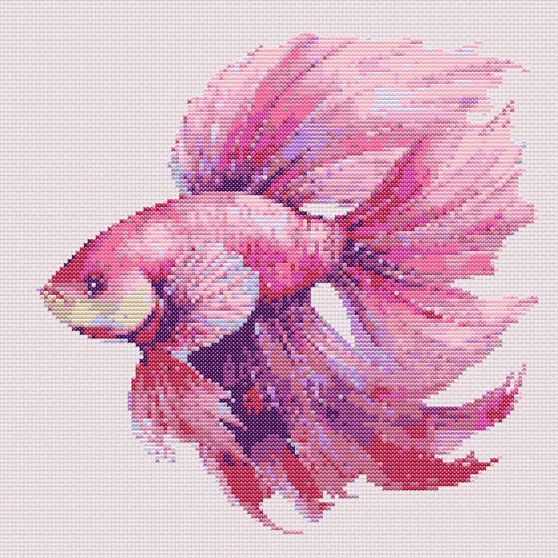 Betta Fish Cross Stitch Pattern - Etsy