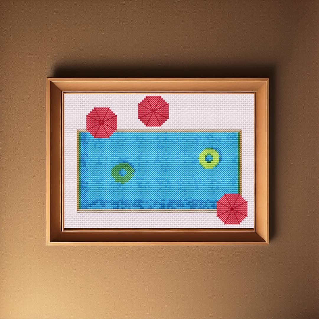 Swimming Pool Cross Stitch Pattern - Etsy