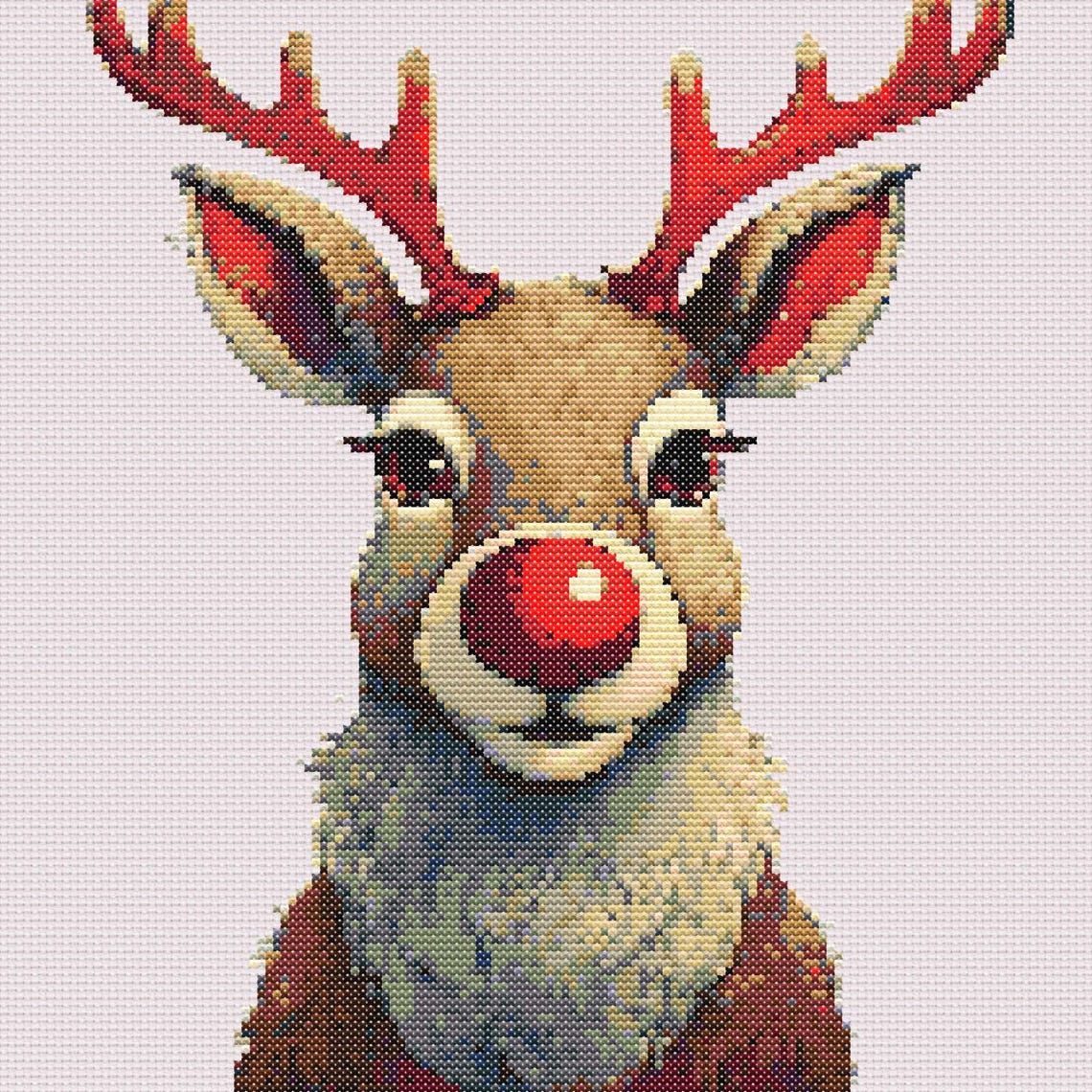 Rudolph the Red Nosed Reindeer Cross Stitch Pattern - Etsy
