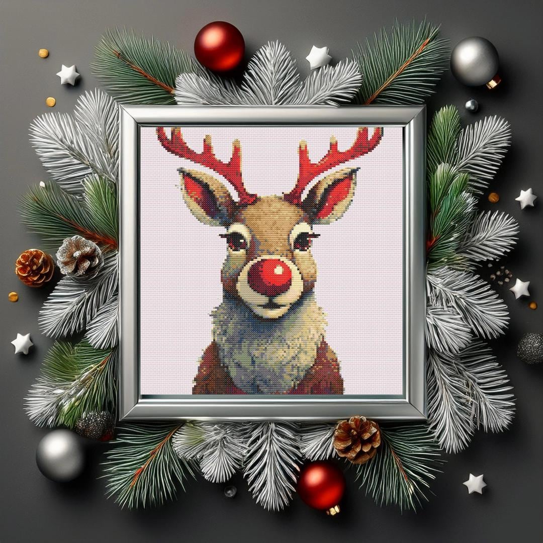 Rudolph the Red Nosed Reindeer Cross Stitch Pattern - Etsy