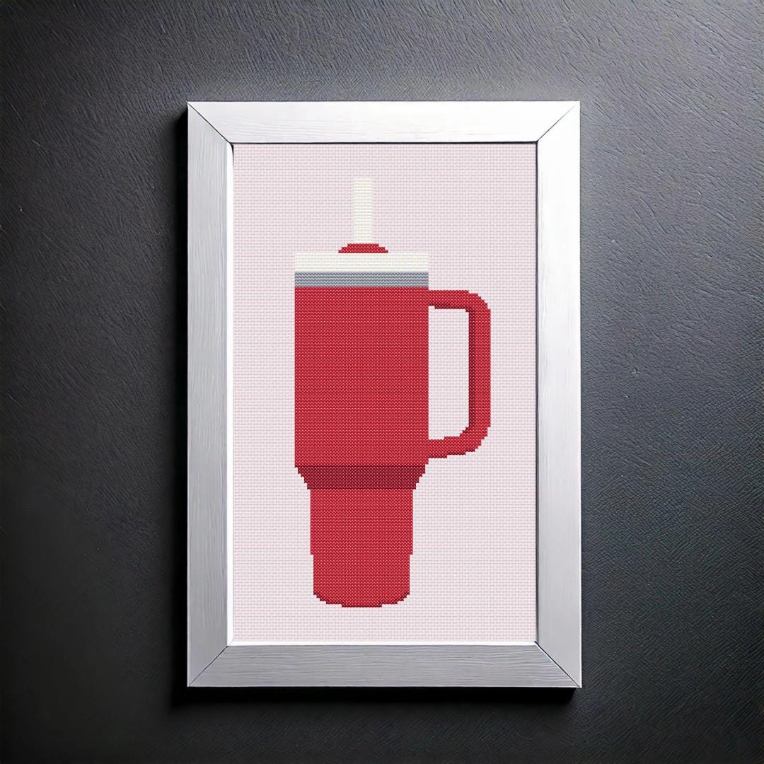 Stanley Cup Cross Stitch Pattern - Red - Etsy