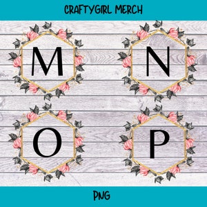 Sublimation Designs, PNG Files, PNG Designs, Floral Alphabet, Floral ...