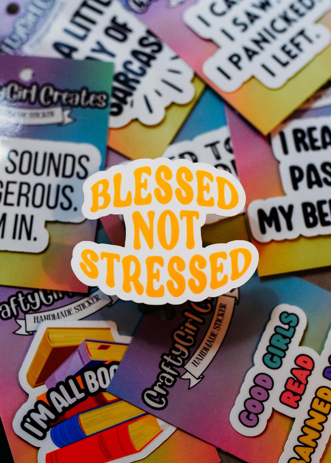 Blessed Not Stressed Sticker, Positive Affirmation Sticker, Laminated ...