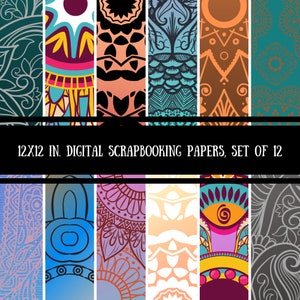 Digital Scrapbook Paper Mandala Paper Scrapbook Paper 12x12 | Etsy