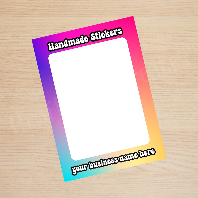 Sticker Backing Cards Template, Canva Template, Small Business Supplies ...