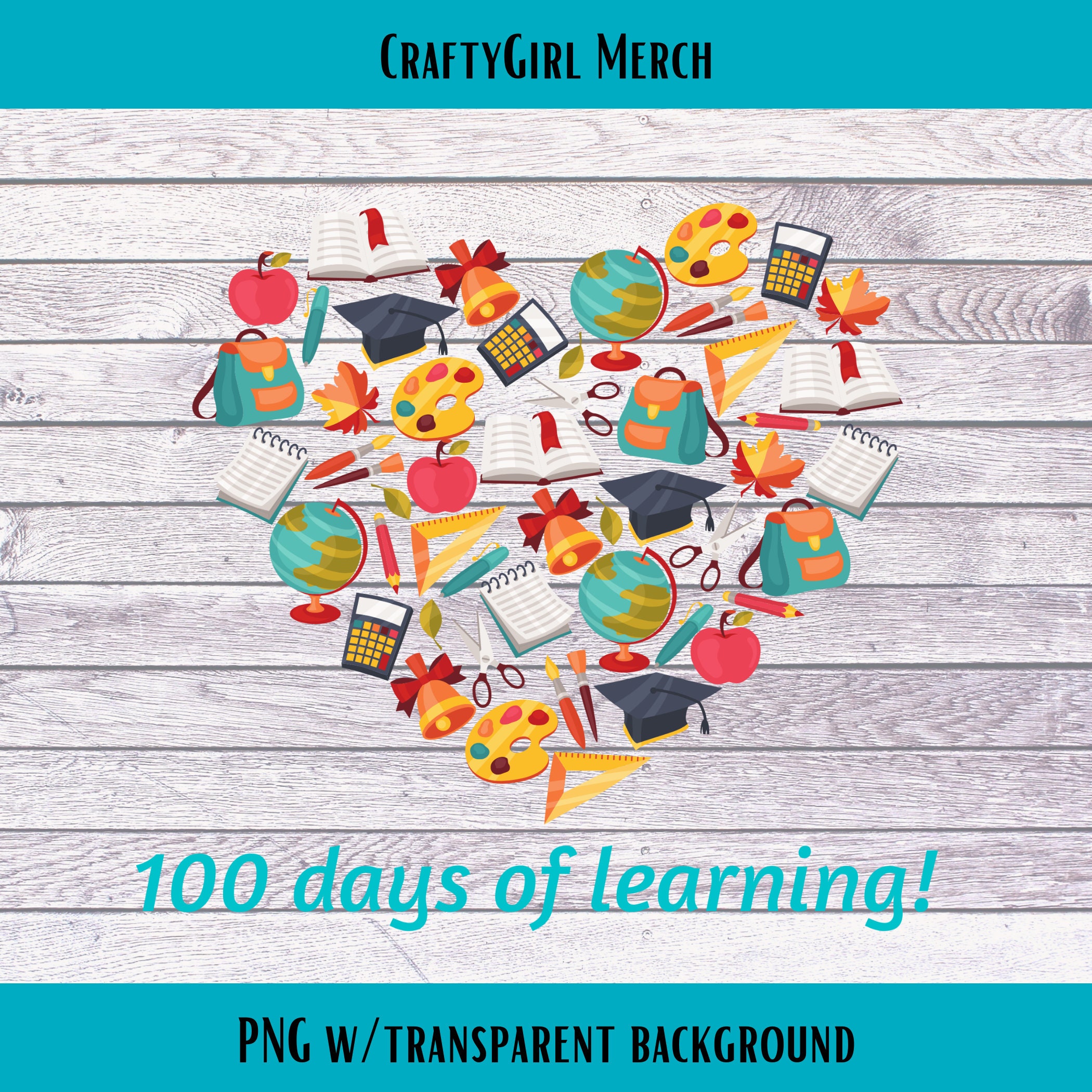 100 Days of School Png Bundle, 100 Days Smarter Png, PNG for ...