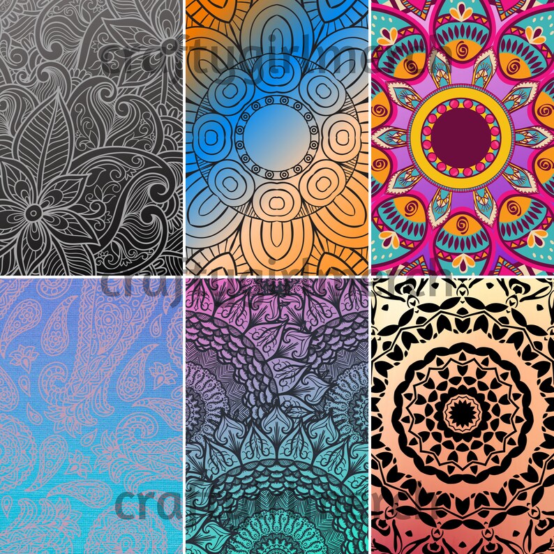 Digital Scrapbook Paper Mandala Paper Scrapbook Paper 12x12 | Etsy