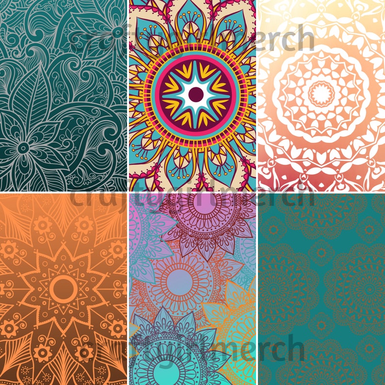 Digital Scrapbook Paper Mandala Paper Scrapbook Paper 12x12 | Etsy