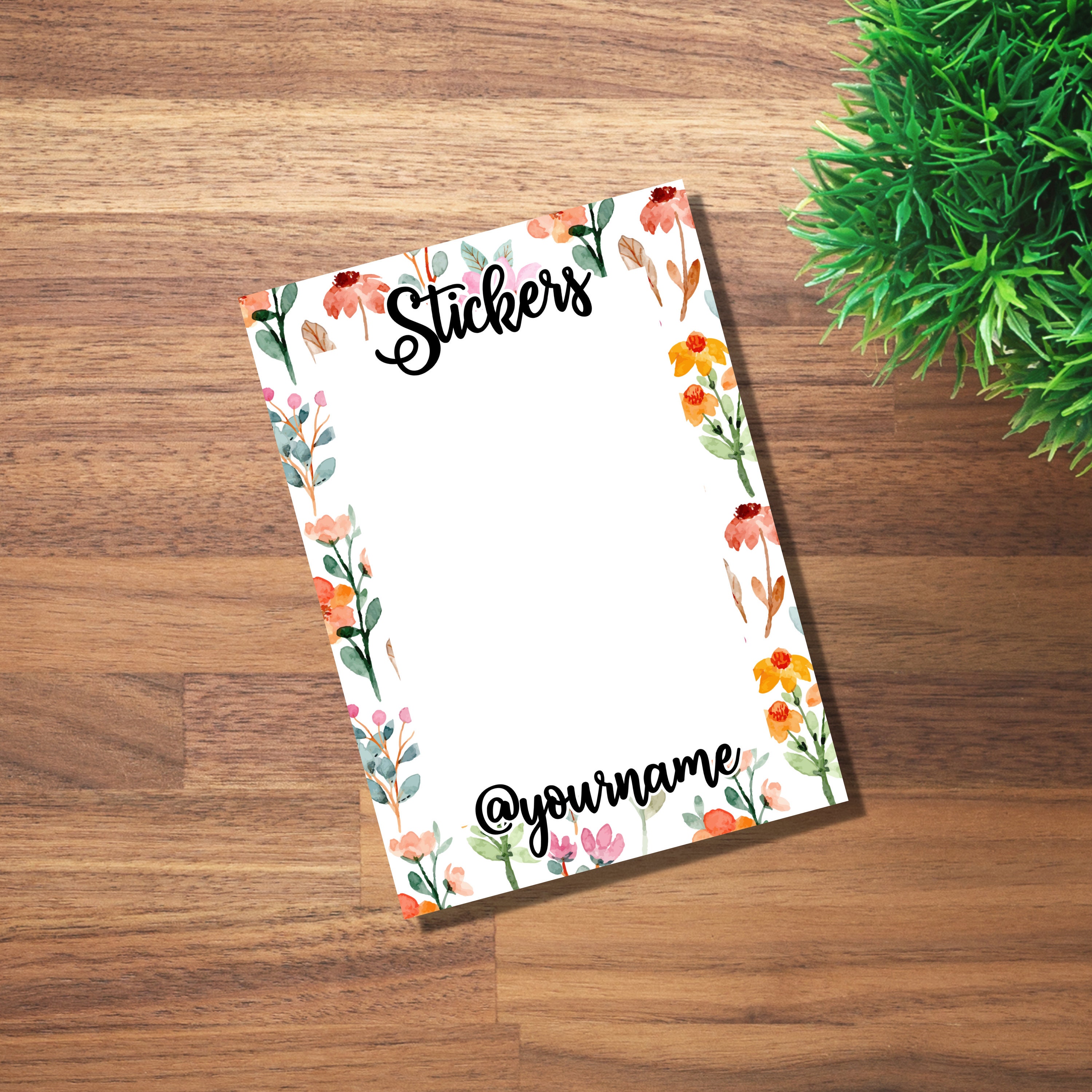 Sticker Backing Card Template, Canva Template, Small Business Supplies ...