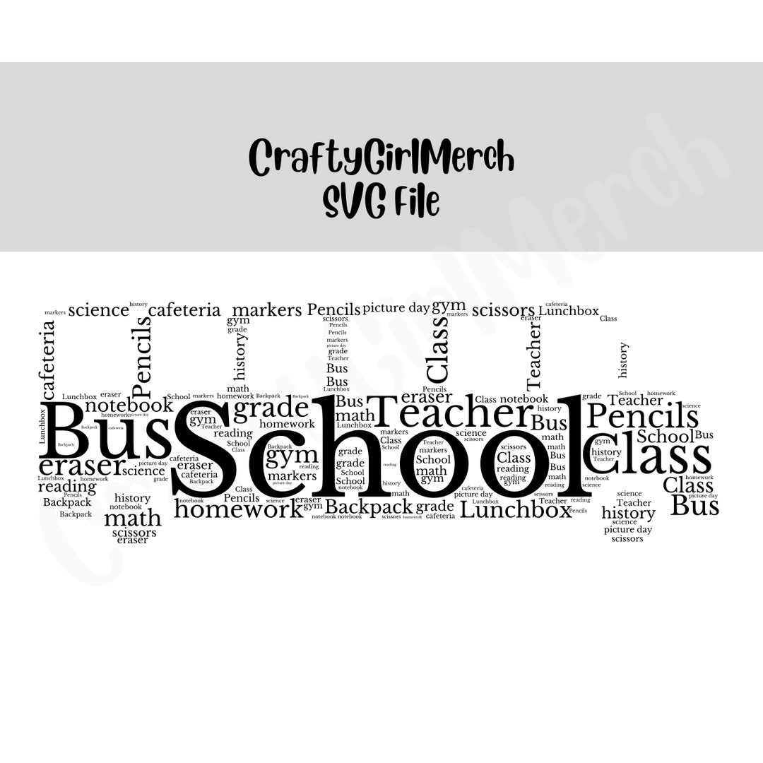 School Bus SVG, Back to School SVG, Word Art SVG, Back to School Gift ...