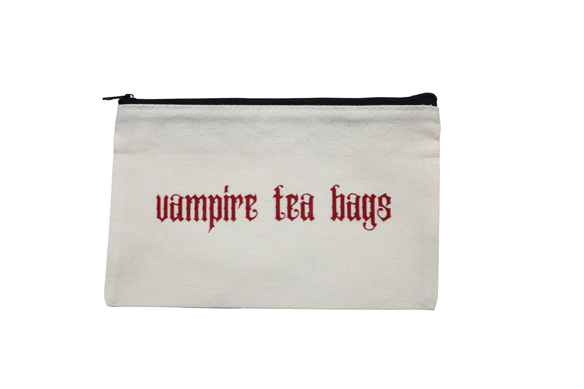 Recycled Canvas Pouch, Vampire Tea Bag Pouch, Zipper Pouch, Period ...